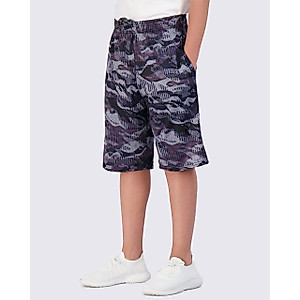 5 Pack Big Boys Youth Teen Printed Shorts Kids Dry Fit Sport Active Mesh Basketball Soccer Running Workout Tennis Gym 16-18