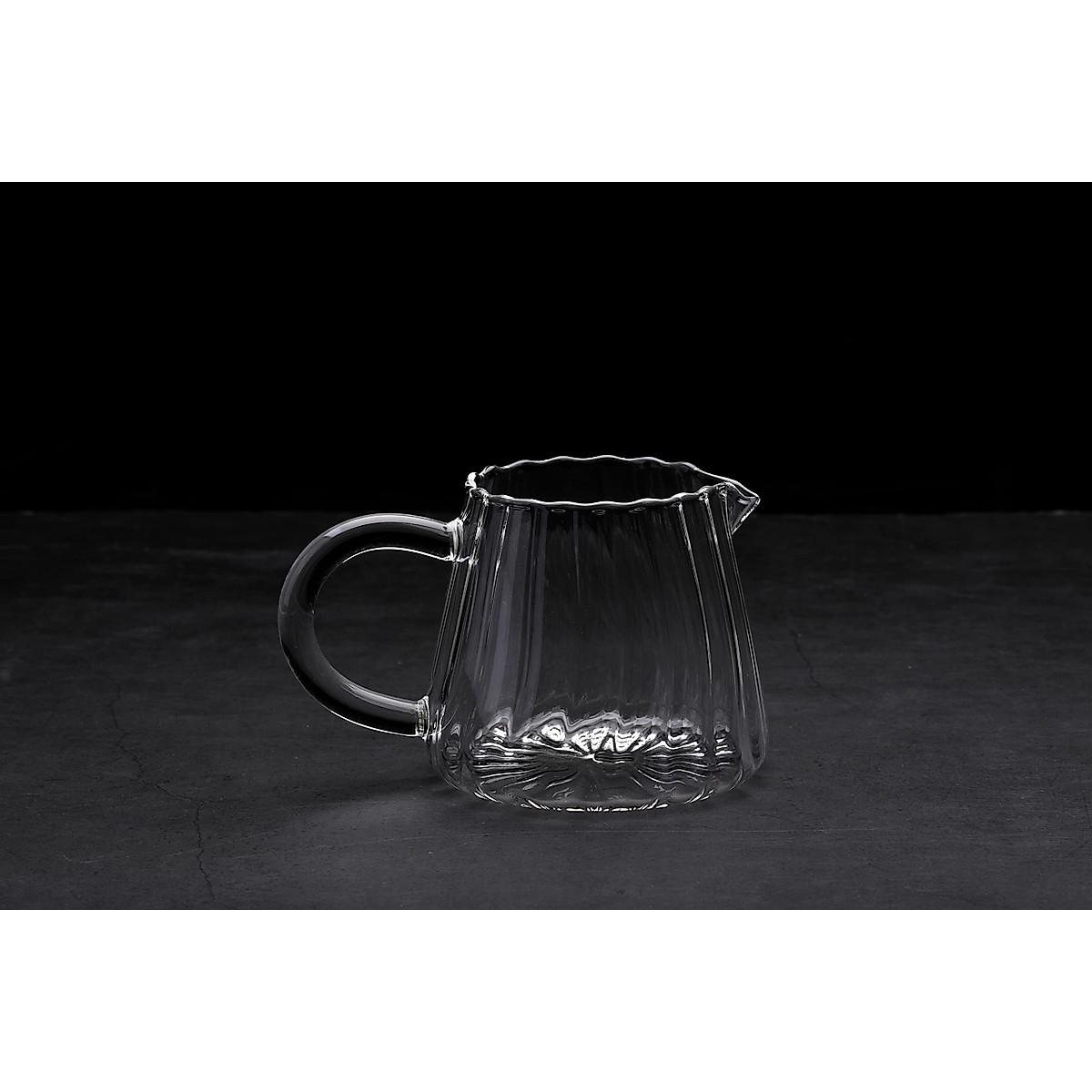 JIEJE Small Glass Pitcher, Glass Milk Pitcher, Glass Creamer Pitcher, Creamer Container (1 Pack)