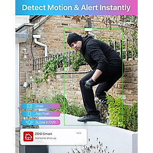 ZOSI 3K Lite Security Camera System with 1TB Hard Drive,AI Human/Vehicle Detection,Night Vision,H.265+ 8Channel HD TVI DVR Recorder,4pcs 1080P HD 1920TVL Indoor Outdoor Surveillance CCTV Dome Cameras