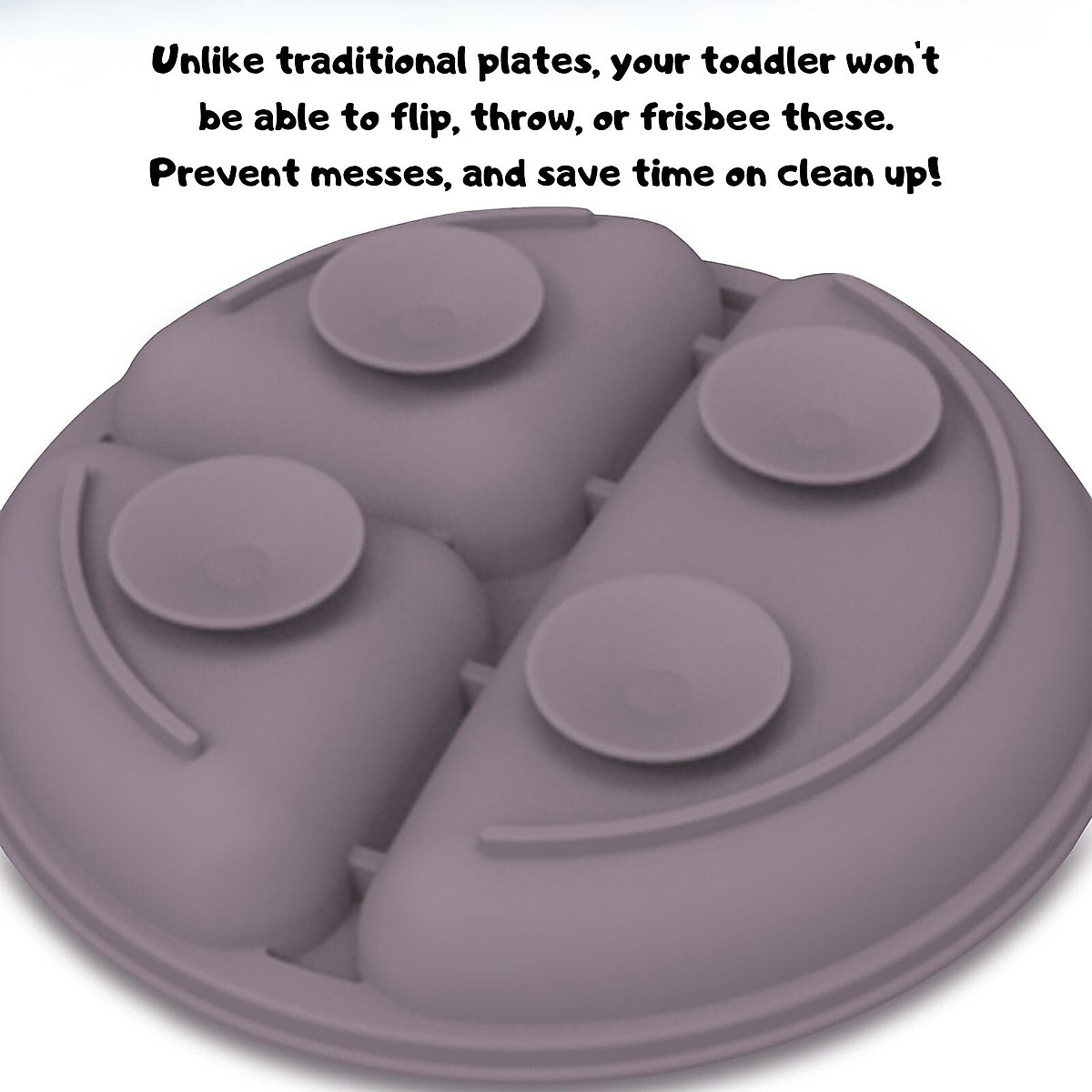 Little Buddies 100% Silicone Suction Dishware Plates for Toddlers and Babies | Dishwasher and Microwave Safe | 3 Pack | Blue, Gray, Green