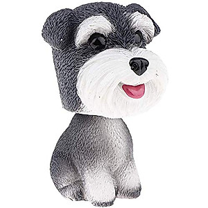 FRECI Simulation Shaking Head Dog Bobble-Head Dog Toy for Car Interior Dashboard Ornament - Schnauzer
