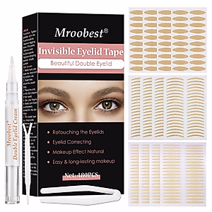 Eyelid Tape, Eyelid Lifter Strips, Double-Eyelid-Tape-for-Hooded-Eyes, Ultra Invisible Double Eyelid Sided Sticky, Instant Eyelid Lift for Heavy Saggy, Hooded, Uneven, Mono-eyelids, 480PCS