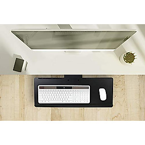 Mount-It! Under Desk Keyboard Tray and Mouse Platform, Ergonomic Computer Keyboard Drawer with Gel Wrist Pad, 17 inch Space Saving Track, Black (MI-7138)