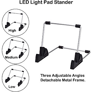 A4 LED Light Pad for Diamond Paint Kits, Super Bright USB Powered Light Board Kit with Detachable Stand, and Black Pad Clip (Pad and Bag)