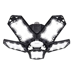 Garage Lights 10000LM-6500K LED Deformable Garage Ceiling Lights, 100W LED Shop Light with 5 Adjustable Panels LED Bay Light Bulbs for Workshop, Basement, Warehouse, Barn (1 Pack)
