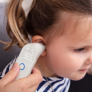 Innovo FSA/HSA Eligible iE100B Reusable Infrared Digital Ear Thermometer, Professional Series, with Fever Alert Detection and 20x Disposable Probes