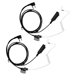 ERIPHA Earpiece for Midland GXT1000VP4 Walkie Talkie 2 Way Radio Surveillance Security Headset Acoustic Tube Ear Piece with Mic PTT LXT500VP3 GXT1050VP4 GXT1000XB (2 Packs)