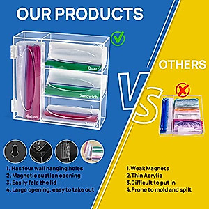 A & R Acrylic Ziplock Bag Organizer, Storage Bag Organizer for Drawer, Compatible with Gallon, Quart, Sandwich and Snack