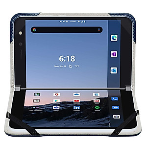 LiuShan Compatible with Microsoft Surface Duo case,PU Leather Slim Folding Stand Cover for Microsoft Surface Duo (Not fit Surface Duo 2) Tablet,Blue