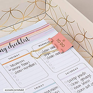 Erin Condren Designer Desk Accessories - Designer Desk Organizer Set (4 Pieces) - Mid Century Circles Outline. Stylish Storage For Papers, Magazines, Pens & Pencils, Paper Clips & More