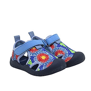 Robeez Boys Slip Resistant Neoprene Water Shoes for Summer, Beach, Pool, Sprial Tie Dye Multi, 18-24 Months