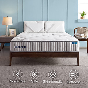 Lechepussleep Twin XL Mattress,Lechepus 10 Inch Premium Memory Foam Hybrid Mattress in Box,Pocket Springs with Memory Foam for Back Pain,Medium Firm Breathable Soft Cover Mattress 10-Years Support