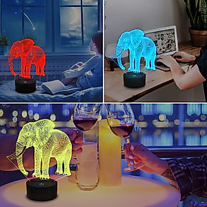 FULLOSUN Elephant Gifts, 3D Night Light for Kids 16 Colors Changing 3D Illusion lamp with Remote Control & Smart Touch, Child Xmas Birthday Gifts for Boys Age 2 3 4 5 6+ Year Old