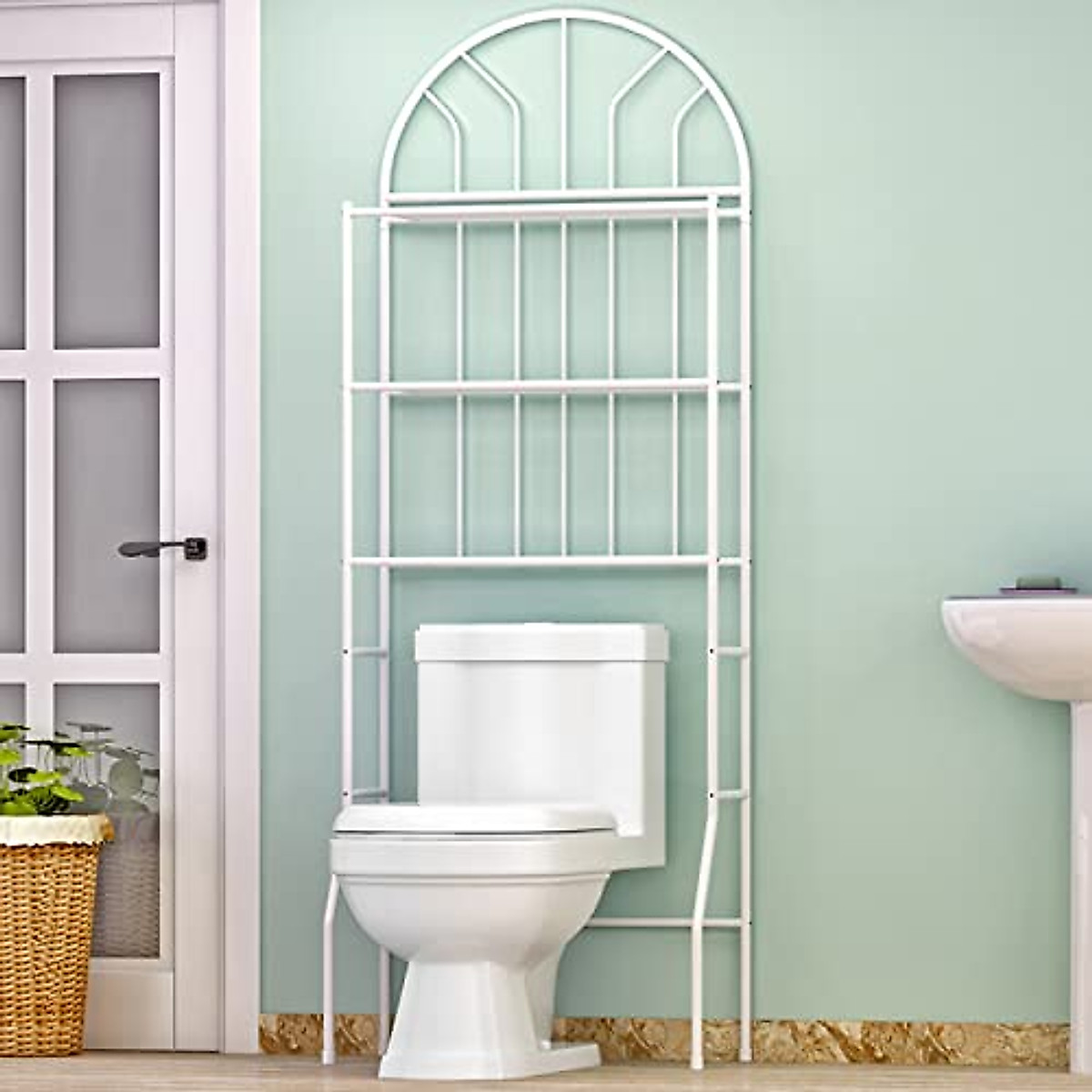 DYRABREST Toilet Storage Rack, 3 -Tier Over-The-Toilet Bathroom Spacesaver Bathroom Shelves Over Toilet-Easy to Assemble, Fit Most Showers on Above Toilet Storage, 25.6" W x 13.4" D x 69.7" H