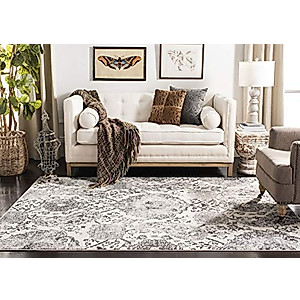 SAFAVIEH Madison Collection 9' x 12' Cream Silver MAD600D Boho Chic Glam Paisley Non-Shedding Living Room Bedroom Dining Home Office Area Rug