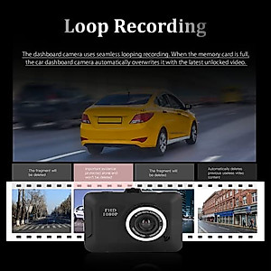 Dash Cam, 1080P Full HD Smart Dash Camera Dash Cam Front Rear Camera with Motion Detection, Loop Recording, G Sensor, Parking Mode, Dashboard Camera