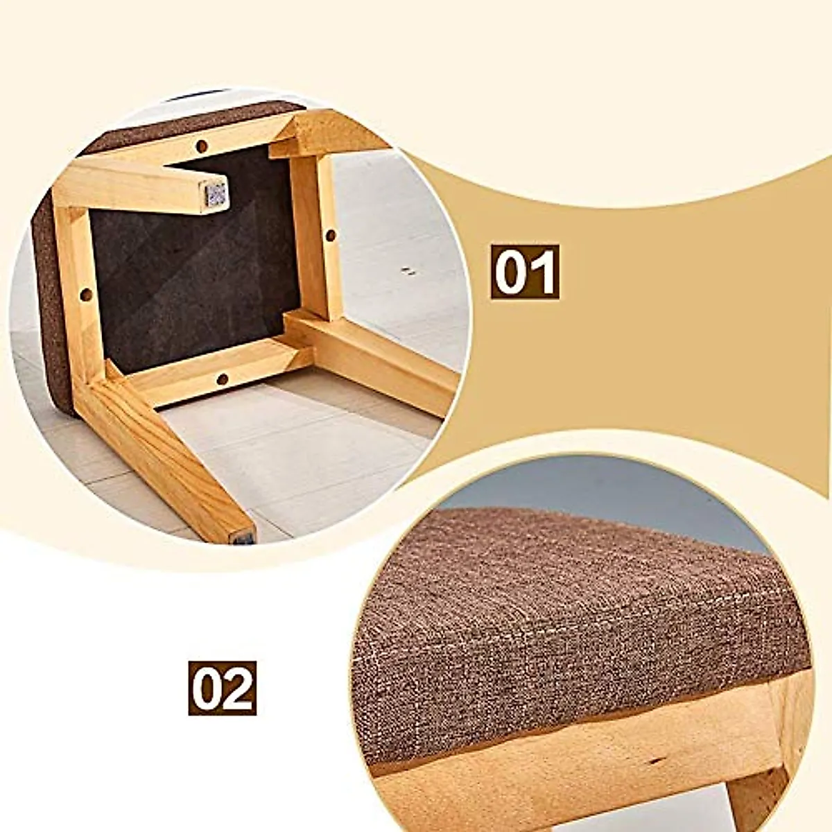 Nordic Bench-Dining Chair Solid Wood Simple Dining Stool Home Low Stool Fashion Shoes Square Stool Dining Stool Bed Tail Stool Footstool (Color:Green)