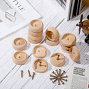 Closet Pole Socket Wooden Closet Rod Holders Closet Rod Bracket Closet Rod Support with Screws for Closet Rod Wardrobe Hallway Bathroom Clothing Store (20 Sets)