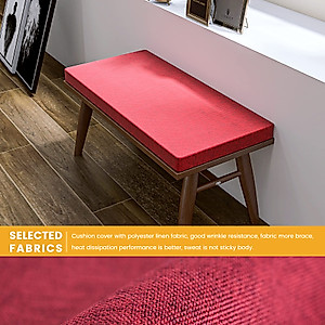 ROFIELTY Custom Size Bench Cushion Patio Bench Seating Cushion Indoor Bench Cushion Outdoor/Indoor Bench/Swing Cushion Porch Swing Cushion Bench Pads (Red,31.4 * 11.8 * 1.96in)