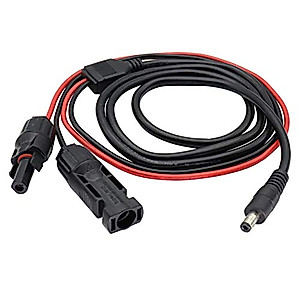 zdyCGTime Solar Adapter Male and Female to DC 5.5mm x 2.1mm Male Solar Power Extension Cable for Solar Panel and Portable Generator Connector to DC Solar Panel Connector Adapter Cables, 1.5m 16AWG.