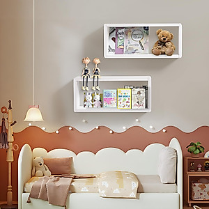 Esonal Floating Side Table, Floating Nightstand, Wall Mounted Nightstand,Hanging Nightstand,Floating Shelves for Wall Bedroom,Bathroom,Living Room,Kitchen,Office and More.