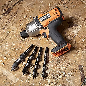 Klein Tools 53404 Steel Ship Auger Bit with Screw Point, 7/8-Inch Bit x 4-Inch Twist Length For Drilling Through Wood with Nails