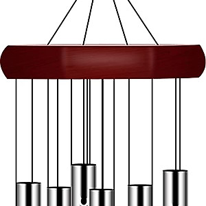 Memorial Wind Chimes Outdoor Large Deep Tone, Sympathy Wind-Chime Personalized with 6 Tuned Tubes, Elegant Chime for Garden Patio Balcony and Home