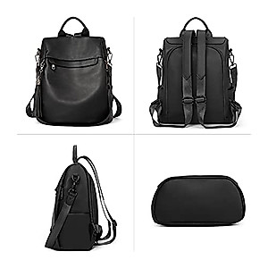 BROMEN Backpack Purse for Women Leather Anti-theft Travel Backpack Fashion Shoulder Bag Black
