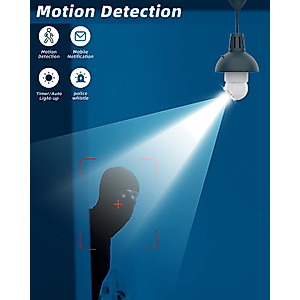 Security Camera Sets, Light Bulb Security Camera Indoor Camera Wireless with Phone App Baby Monitor with Camera and Audio 360° WiFi Cameras for Home Security Motion Tracking Full Color Night Vision