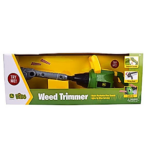 John Deere Sunny Days Entertainment Power Tools Weed Trimmer - Construction Tool with Lights and Sounds | Toy for Kids