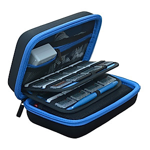 New 3DS XL Case, New 2DS XL Case, Deluxe Hard Protective Carrying Case for New Nintendo 3DS XL, 2DS XL - Fits AC Wall Charger, Travel Case with 16 Game Storage Holders - Blue