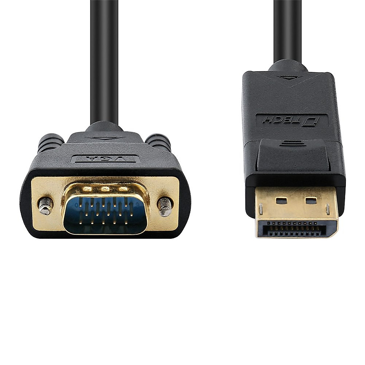 DTech 3ft Displayport to VGA Cable Display Port to VGA Male Video Adapter with Gold Plated Connector Compatible for HP, Lenovo, Dell, ASUS and More (Black, 3 Feet)