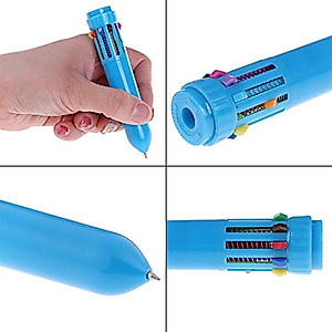 30 Packs Neon 10-in-1 Mini Shuttle Pens Plastic Retractable Ballpoint Pens for Kids Students Gift Office School Supplies,6 Colors