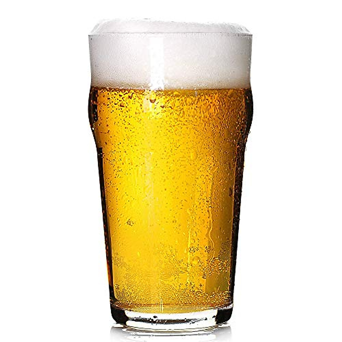 Pint Glasses,20oz British Beer Glass,Classics Craft Beer Glasses,Premium Beer Glasses Tumbler Set of 4, Pub Beer Glasses,Unique Design Beer Glasses Easy Stacking in The Cupboard