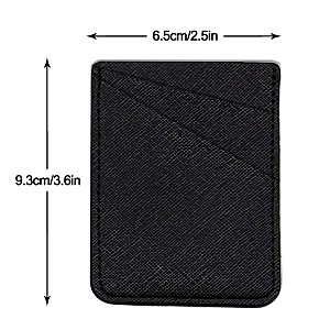 Phone Pocket Wallet Card Holder Stick on Leather Adhesive Sticker for Back of Cell Phone(Black)
