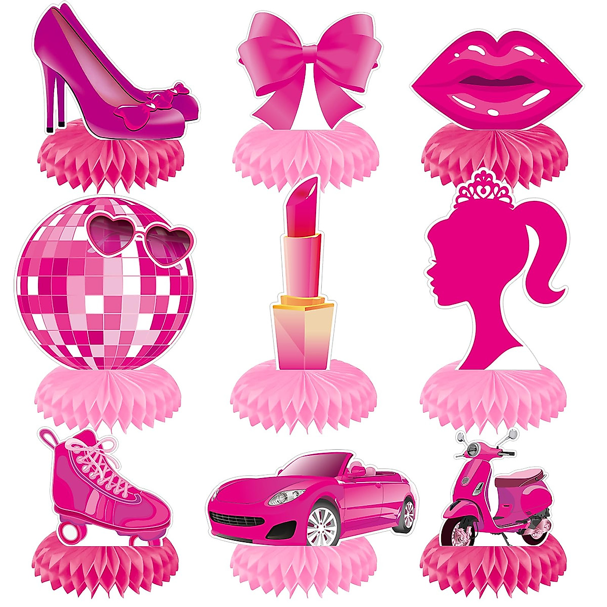 Pink Girls Birthday Decorations - Festive Pink Party Centerpieces
