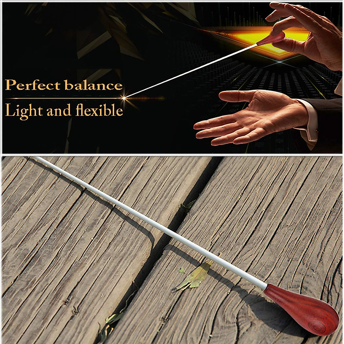 Music Baton Conducting Baton Orchestra Baton wood Handle (Rosewood Handle)