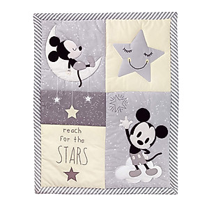 Lambs & Ivy Mickey Mouse 4Piece Crib Bedding Set, Gray