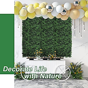 Dprodo 12PCS Artificial Boxwood Hedge Panels 20" x 20" Topiary Hedge Plant UV Protection Indoor Outdoor Privacy Screen for Home Party Decor Greenery Walls Garden Fence Backyard