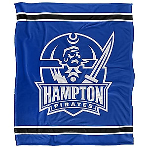 Hampton University Pirates Blanket, 36"x58" Primary Logo Stripes, Silky Touch Super Soft Throw