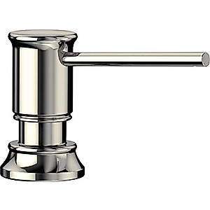 BLANCO KF-442506 Empressa Pull-Down Bridge Kitchen Faucet with Soap Dispenser, Polished Nickel