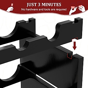 Domax Wine Rack Freestanding Floor - 4 Tiers Stackable Wine Rack 36 Bottle Wine Bottle Holder， Bamboo Wine Holder Wine Storage for Kitchen, Bar, Pantry, Wine Cellar and Countertop (Black)