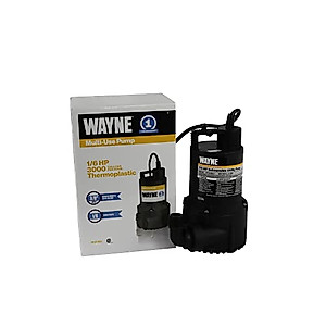 Wayne 57719-REL1 RUP160 1/6 HP Oil Free Submersible Multi-Purpose Water Pump, Black