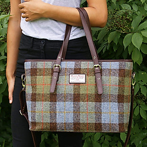 Harris Tweed Large Tote Bag Spey Birthday Gift Dimensions 12 x 17 x 4 inches