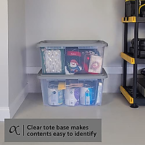 CX Clear Black & Yellow Storage Containers with Lids, Stackable (27 Gallon, 2-Pack)