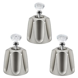 Metal 3 Piece Shower Knob Replacement, Compatible with Price Pfister Verve and Bathtub/Shower Faucet Handle, Include Hot and Cold/Diverter Shower Knob and 3 Screws (Brushed Nickel)