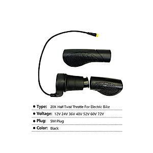 SCHUCK Electric Bike 20X Half Twist Right Hand Throttle 12V/24V/36V/48V/60V/72V Waterproof Connector Electric Bicycle or Folding Scooter Electric Refitting Accessories