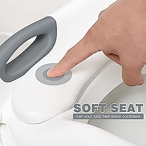 Toilet Potty Training Seat with Step Stool Ladder,SKYROKU Potty Training Toilet for Kids Boys Girls Toddlers-Comfortable Safe Potty Seat with Anti-Slip Pads Ladder (Grey)