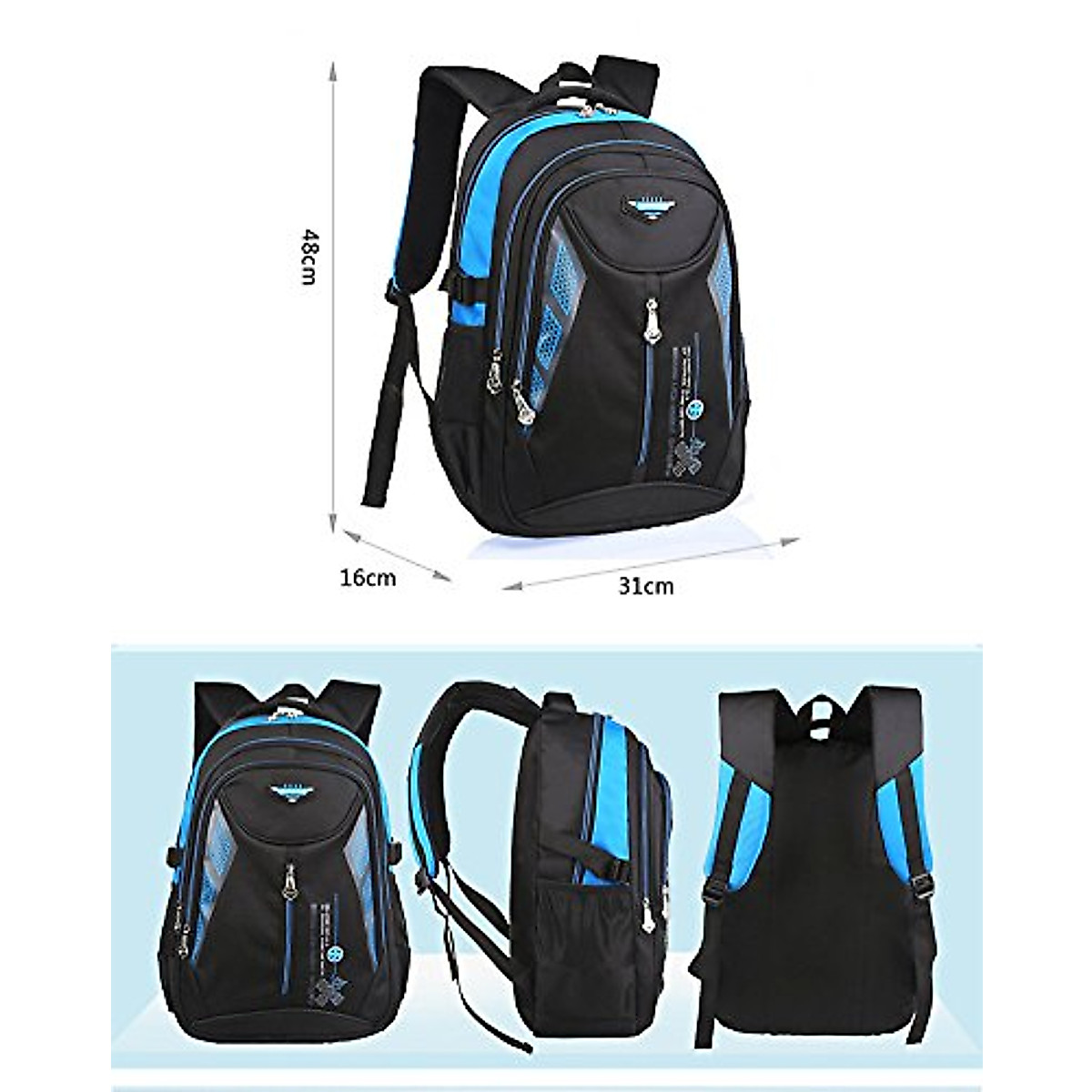 Waterproof School Bag Durable Travel Camping Backpack for Boys and Girls