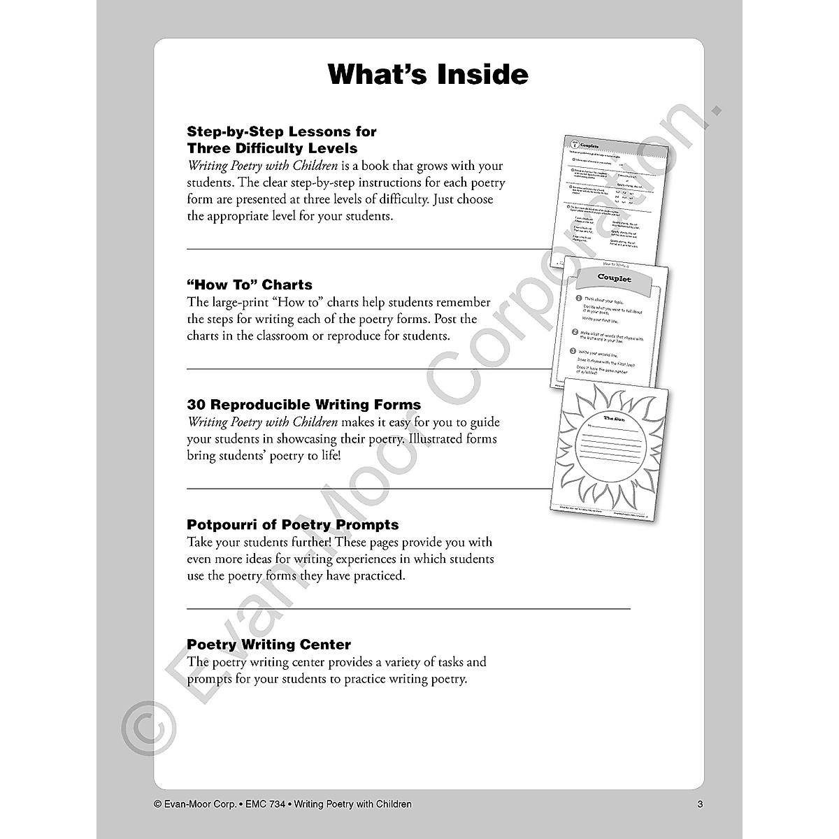 Evan-Moor Writing Poetry with Children, Grade 1-6 Activity Book - Supplemental Teaching Resource Workbook Inspires Poets (Writing Skills Essentials)